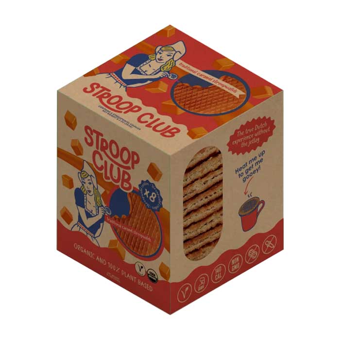 Stroop Club - Traditional Caramel Plant-Based Stroopwafel, 8pk