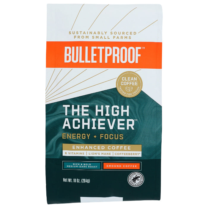 Bulletproof - The High Achiever Ground Coffee, 10 oz | Pack of 6