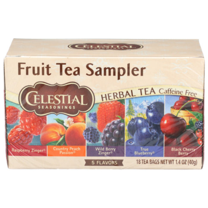 Celestial Seasonings - Herbal Tea Fruit Tea Sampler, 18 Bags | Pack of