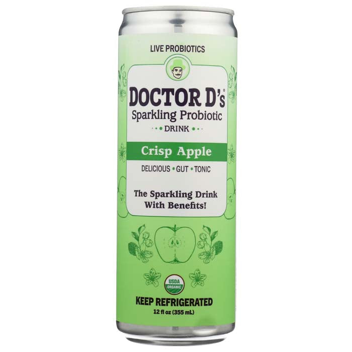 Doctor D'S - Sparkling Probiotic Water Apple Crisp, 12 Floz (Pack of 6