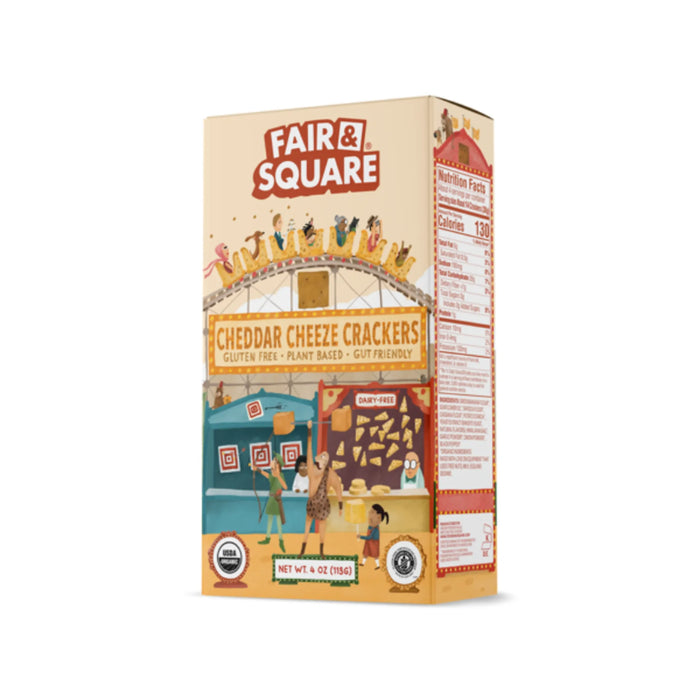 Fair & Square - Cheddar Cheeze Crackers, 4 Oz | Pack of 8