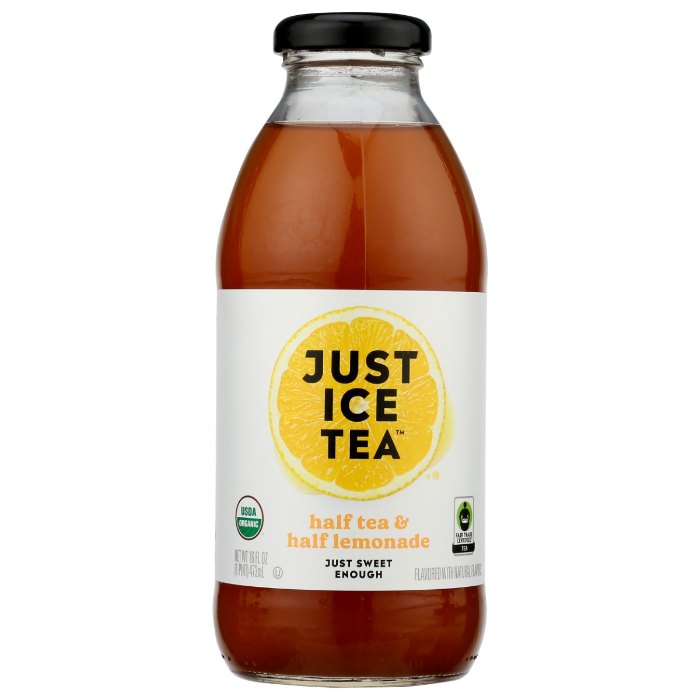 Just Ice Tea - Tea Half Half Organic 16 Fo - (Pack of 12)