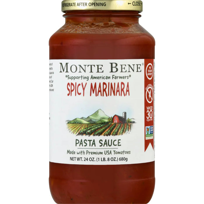 Monte Bene - Spicy Marinara Sauce, 24 Oz | Pack of 6