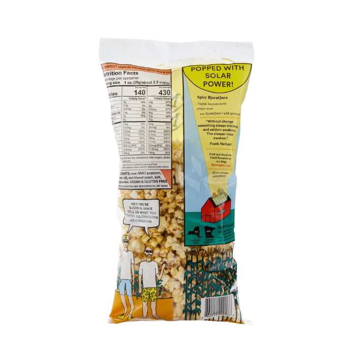 BjornQorn - Sun-Popped Corn, 3oz | Multiple Flavors