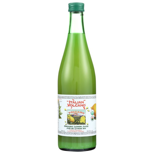 Italian Volcano Organic Lemon Juice - 500ml Pack of 12