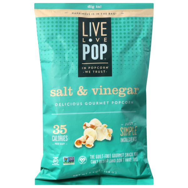 Live Love Pop Salt & Vinegar Popcorn - Tangy, Guilt-Free Snack